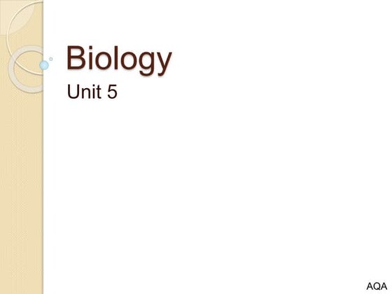AQA Biology Unit 5 Revision Notes | PDF