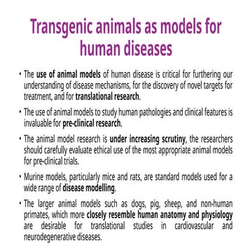 Animal biotechnology - Transgenic animals | PPTX