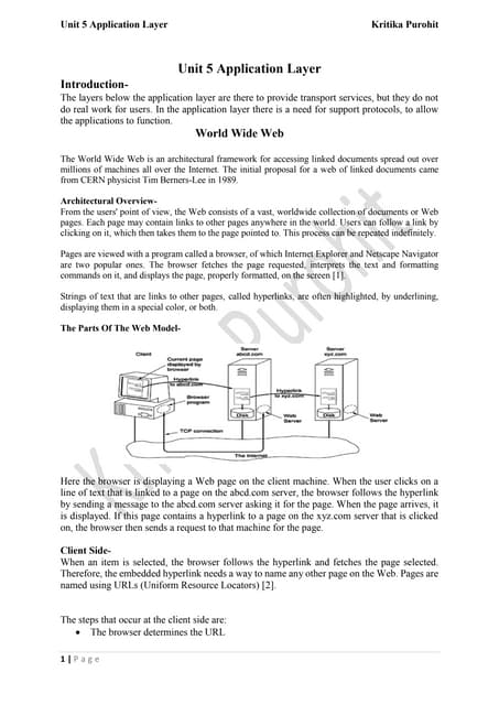 Unit 5 Application Layer Pdf Web Design And Html Internet 6219