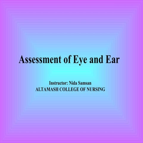 Nursing assessment and assessment of eye | PDF