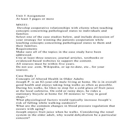 Unit 5 AssignmentAt least 5 pages or more MN551 Develop coo.docx