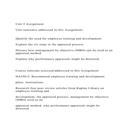 Unit 5 Assignment Unit outcomes addressed in this Assignm.docx