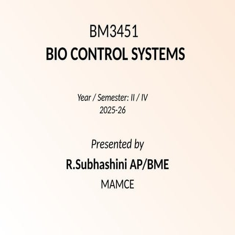 UNIT 5 BIOLOGICAL CONTROL SYSTEMS BME.pptx