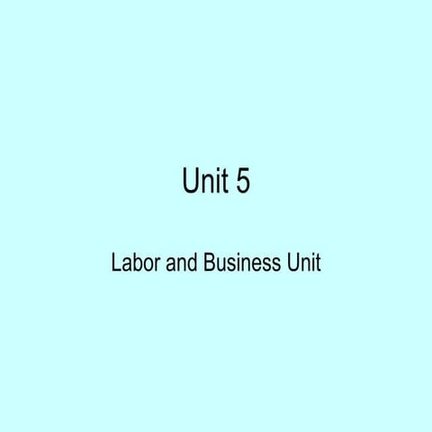 Unit 5 business and labor | PPT