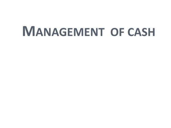 Cash management model | PPTX | Business Accounting & Finance | Business