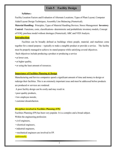 Facility location and layout | PPT