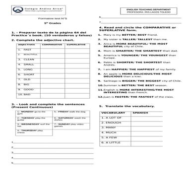 Unit 5 formative test | PDF
