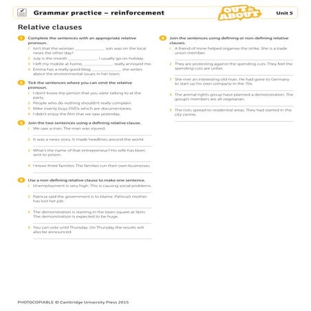 Unit 5 grammar practice reinforcement | PDF