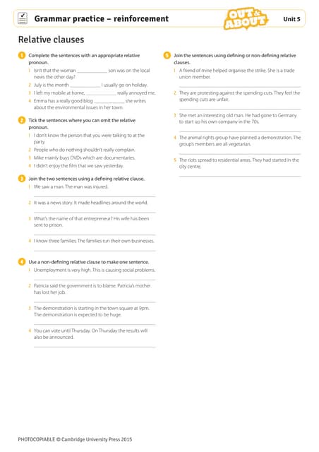 Unit 5 grammar practice standard | PDF