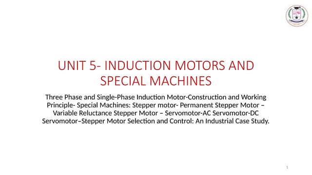 Three Phase Induction Motor & Its Application | PPTX