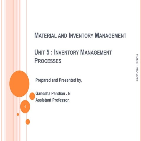 Unit 5 inventory management processes | PPTX