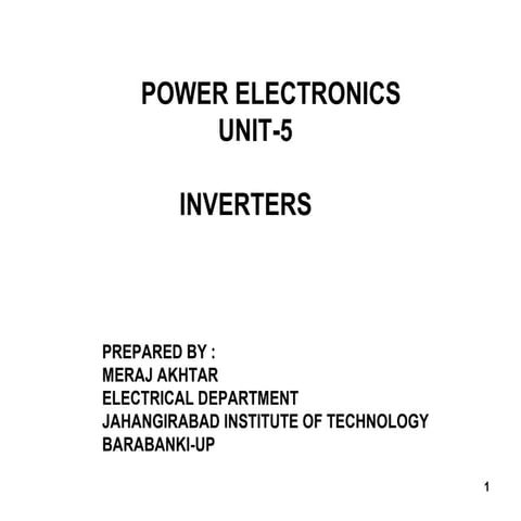 Unit 5 inverters | PPT