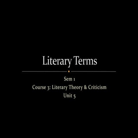 Literary Terms | PPT