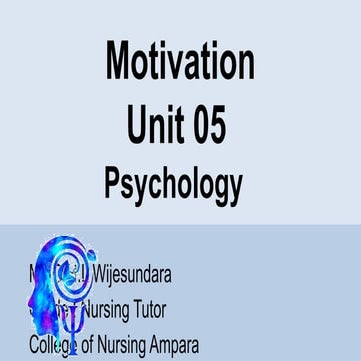 Motivation Conditions within the organism which arouse maintain and ...