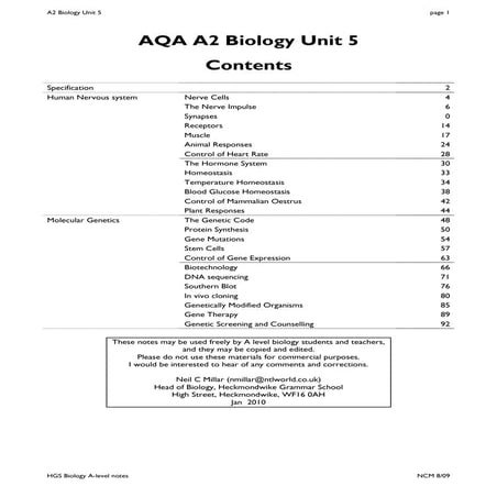 Unit 5 notes | PDF | Biological Sciences | Science