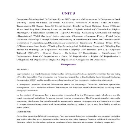 legal aspects for business UNIT - 5 Notes | PDF