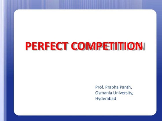 Perfect Competition Essay Questions - IB Economics | PPT
