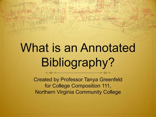 Annotated bibliographies | PPTX