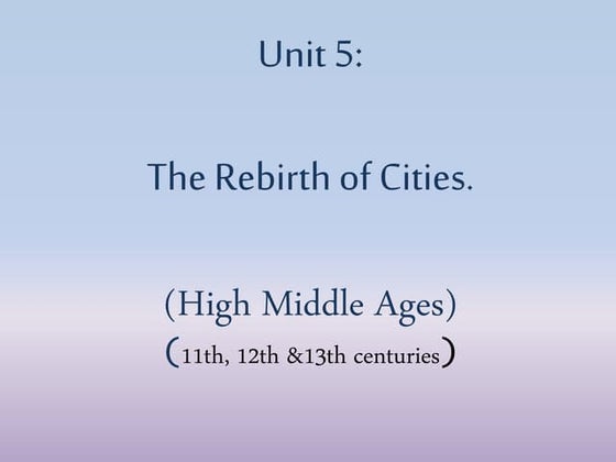 Rise of Cities and the Growth of Trade in History | PPT