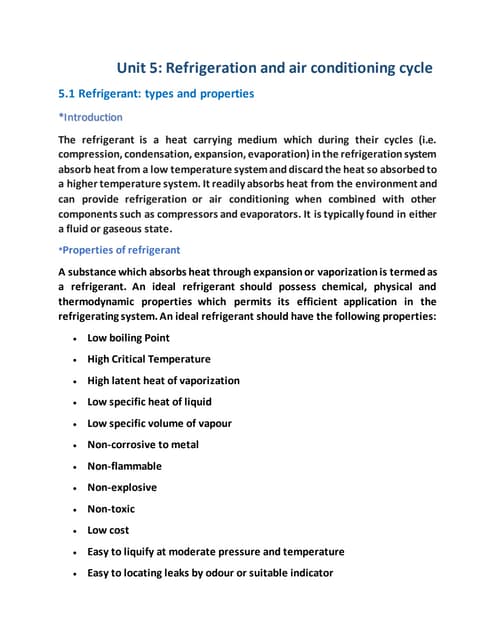 Refrigeration and-air-conditioning-notes | PDF