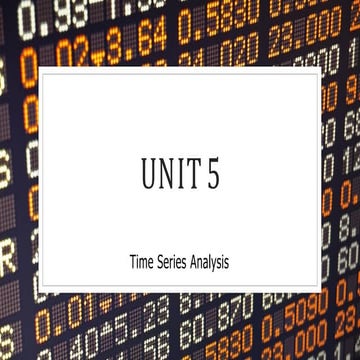 Unit5 Time Series Analysis Pdf