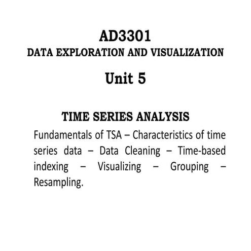Unit 5 Time Series Data Analysis Pdf
