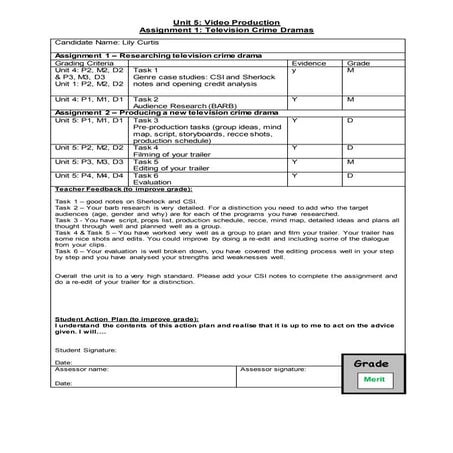 Unit 5 checklist | DOCX
