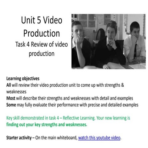 Unit 5 video production task 4 | PPT