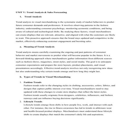 Unit 5 visual merchandiseing trend analysis. pdf | PDF