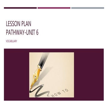 Unit 6 Pathway Lesson Plan | PPTX