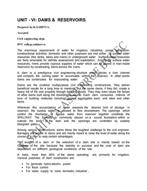 reservoir siltation and desiltation | PPT