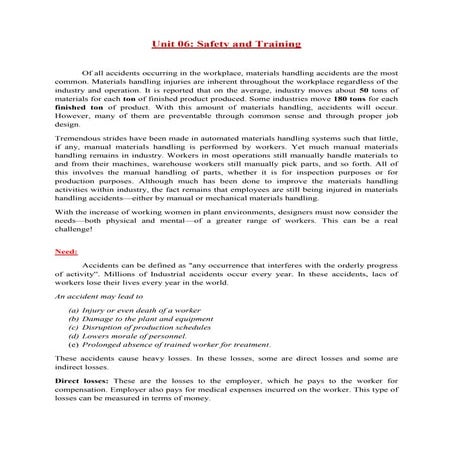 Safety and Training : Material Handling Systems | PDF