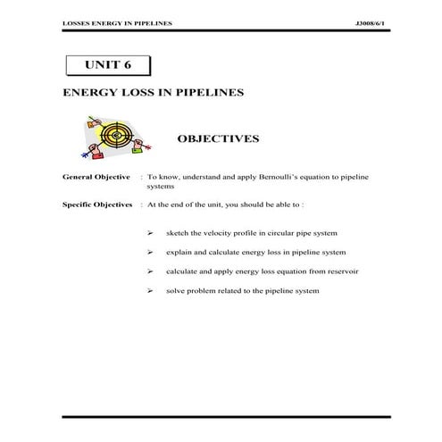 Unit6 energy loss in pipelines | DOC
