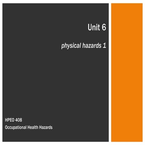 Unit 6 - Physical Hazards | PPT