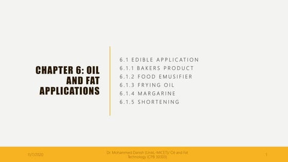 Analysis of oil and Fat(Unit 7) | PPTX | Chemistry | Science