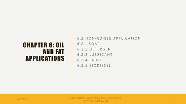 Fatty acid reaction and derivatives (Unit 5 b) | PPTX