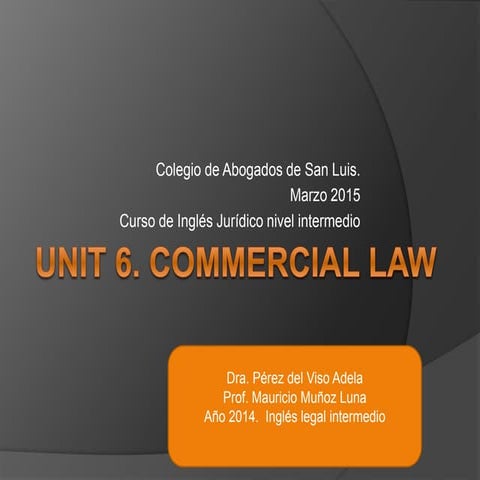 Unit 6 commercial law | PPTX