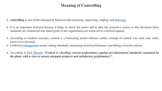 Principles of Management Controlling | PPT