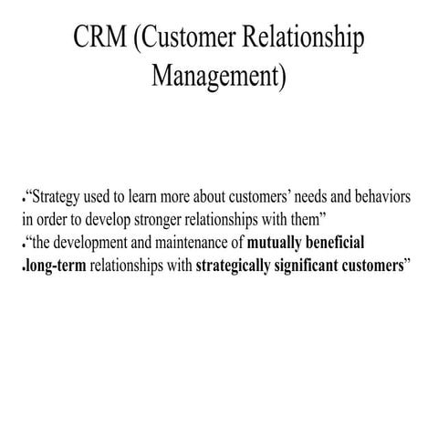 Unit 6 crm (customer relationship management) | PPT