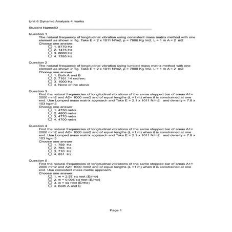 Unit 6 dynamic analysis bl 3 | PDF