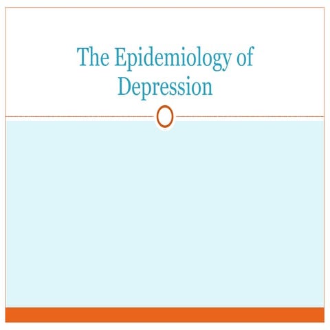 Unit 6 epidemiology depression and suicide | PPT