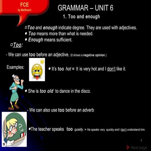 Unit 6 Grammar Contents | PPT