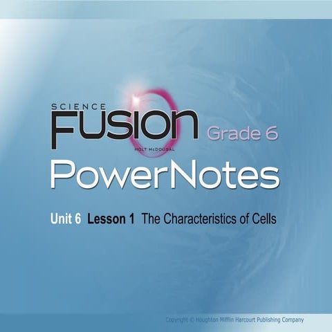 Unit 6 Lesson 1 Parts and Functions of Cells | PPT