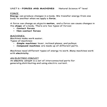 Unit 6 natural science 4th level | PDF