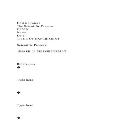 Unit 6 ProjectThe Scientific ProcessCE330NameDateTITLE.docx