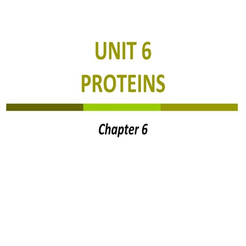 Unit 6 Proteins .pptx | Healthy Cooking and Eating | Food & Drink
