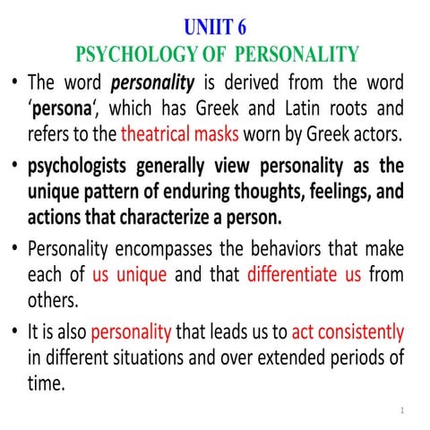 UNIT 6 Psychology of Personality.wsufreshman | PPTX