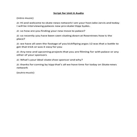 Unit 6 script | PDF