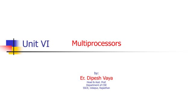 Unit 6 Shared Memory Multiprocessors Pptx Operating Systems Computer Software And Applications