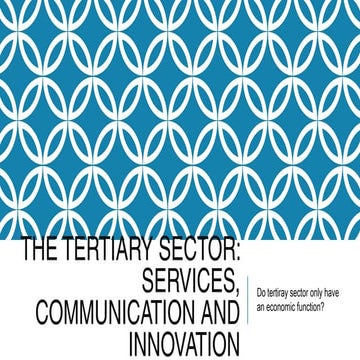 Unit 6 the tertiary sector | PPT